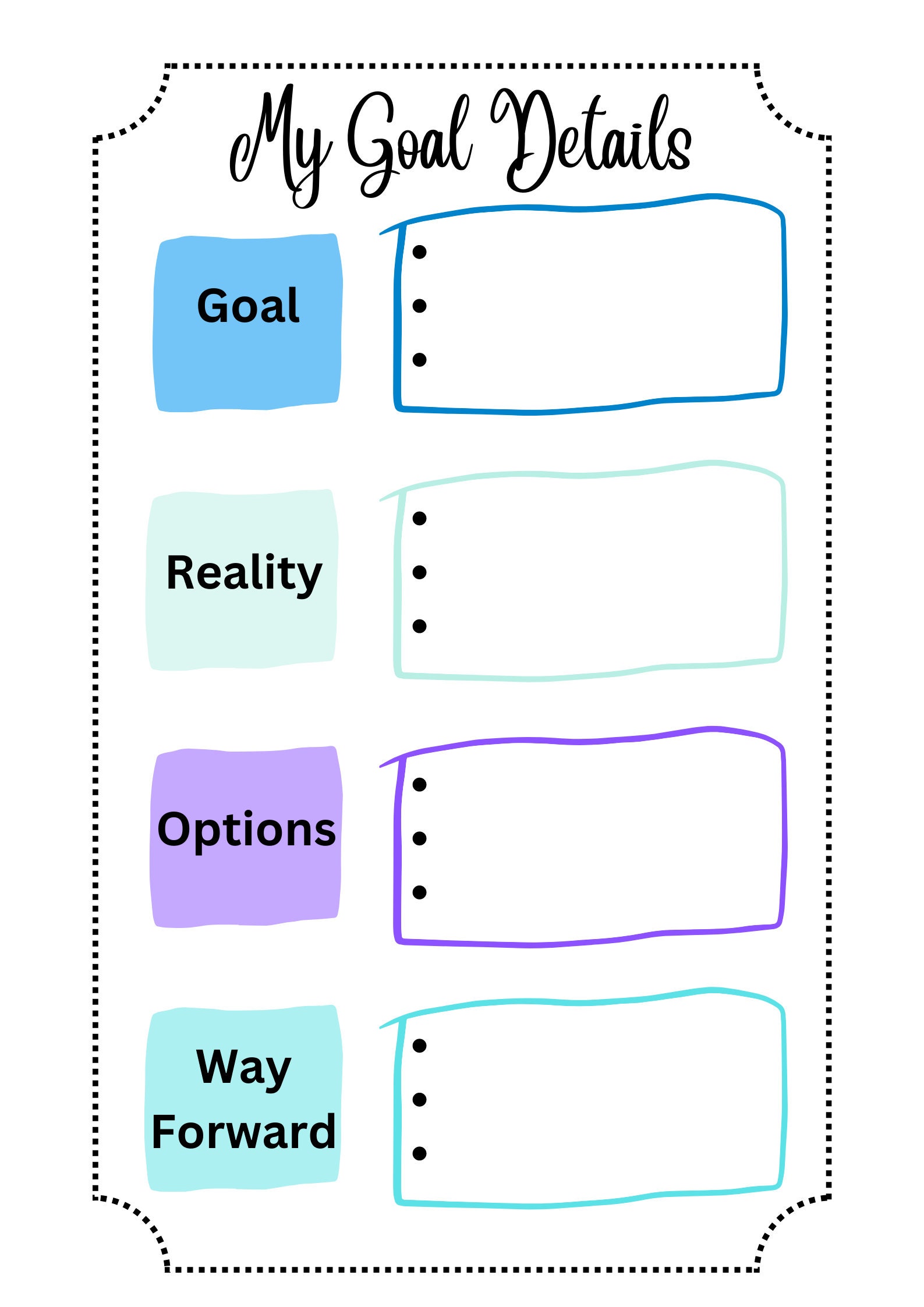 Family & Personal Goal Setting Template Bundle Pastel With Smart Goal ...