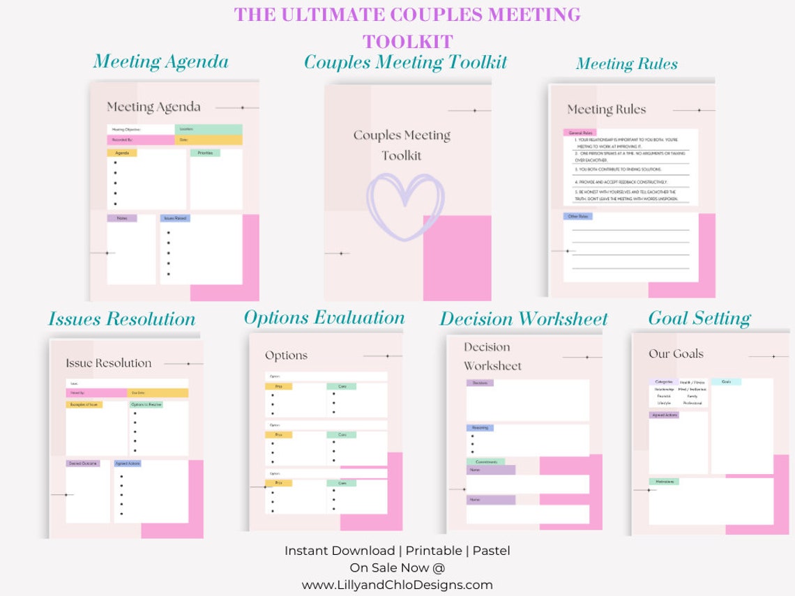 Couples Relationship Meeting Toolkit - Editable Pdf - Couples, Marriage ...