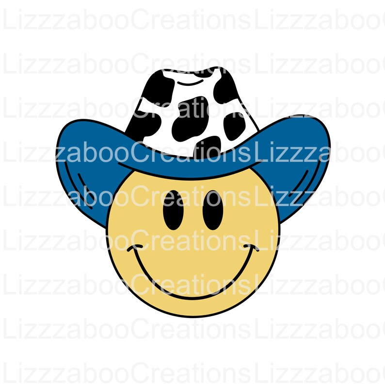 Smiley Face Cowboy PNG - Etsy