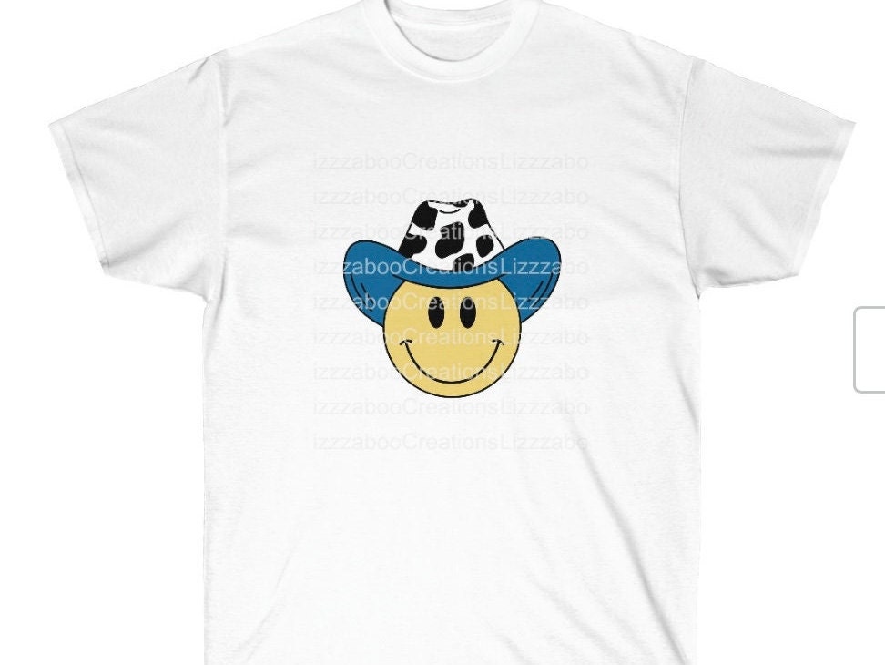 Smiley Face Cowboy PNG - Etsy