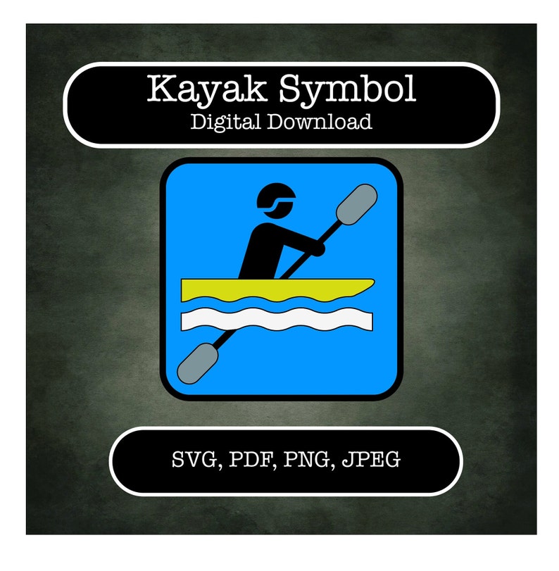 Kayak Symbol - Digital Download: Files SVG, PDF, PNG, Jpeg - Etsy