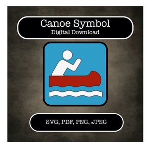 Canoe Symbol - Digital Download: Files SVG, PDF, PNG, Jpeg - Etsy
