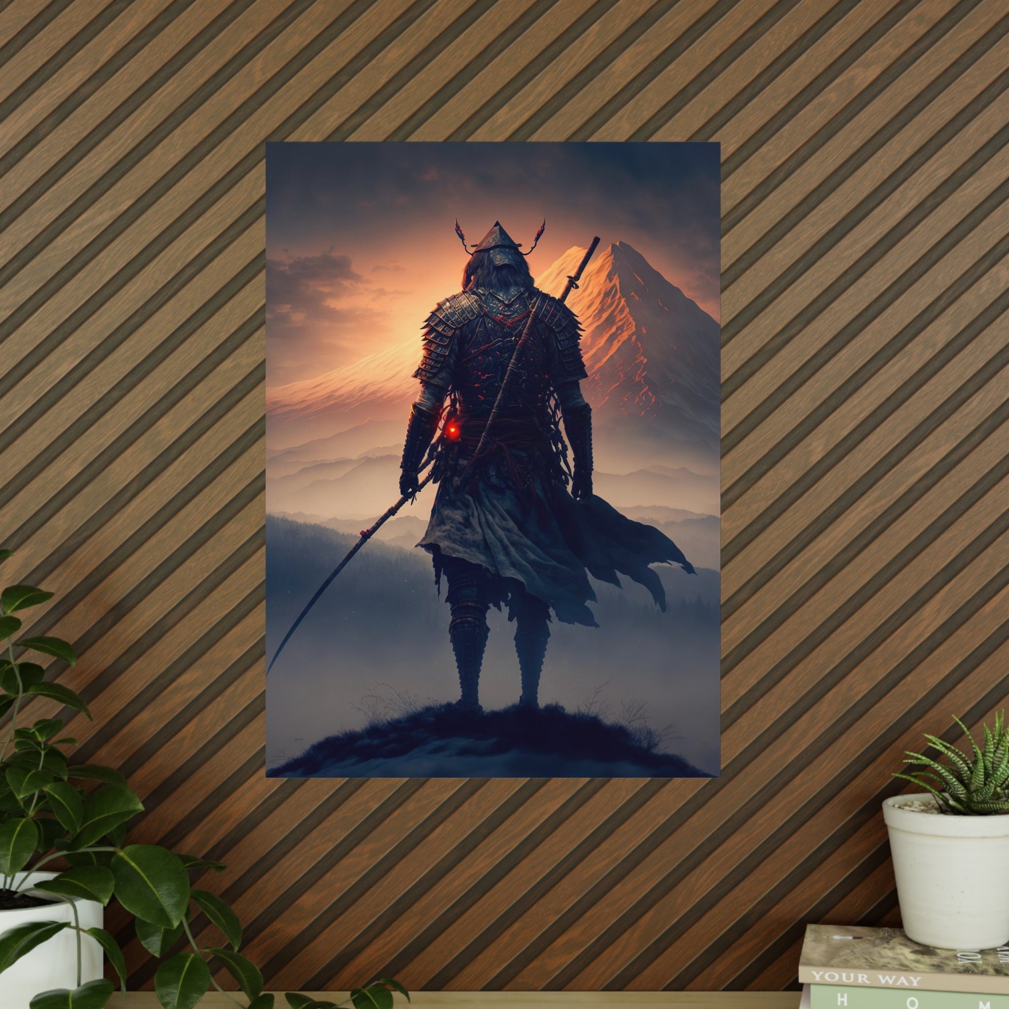 Japanese Samurai Warrior Poster on Photo Paper Artwork / Japan, Wall ...