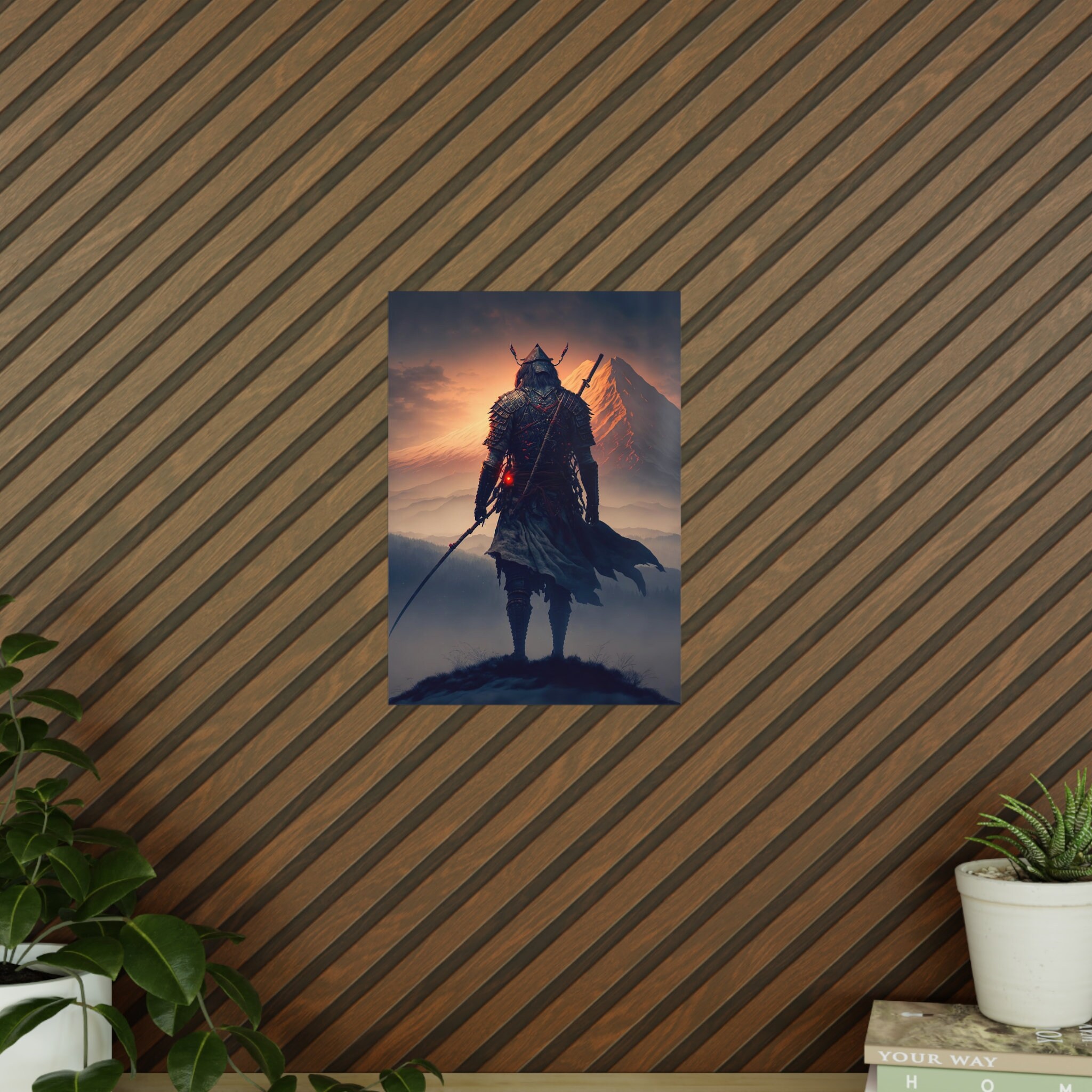 Japanese Samurai Warrior Poster on Photo Paper Artwork / Japan, Wall ...