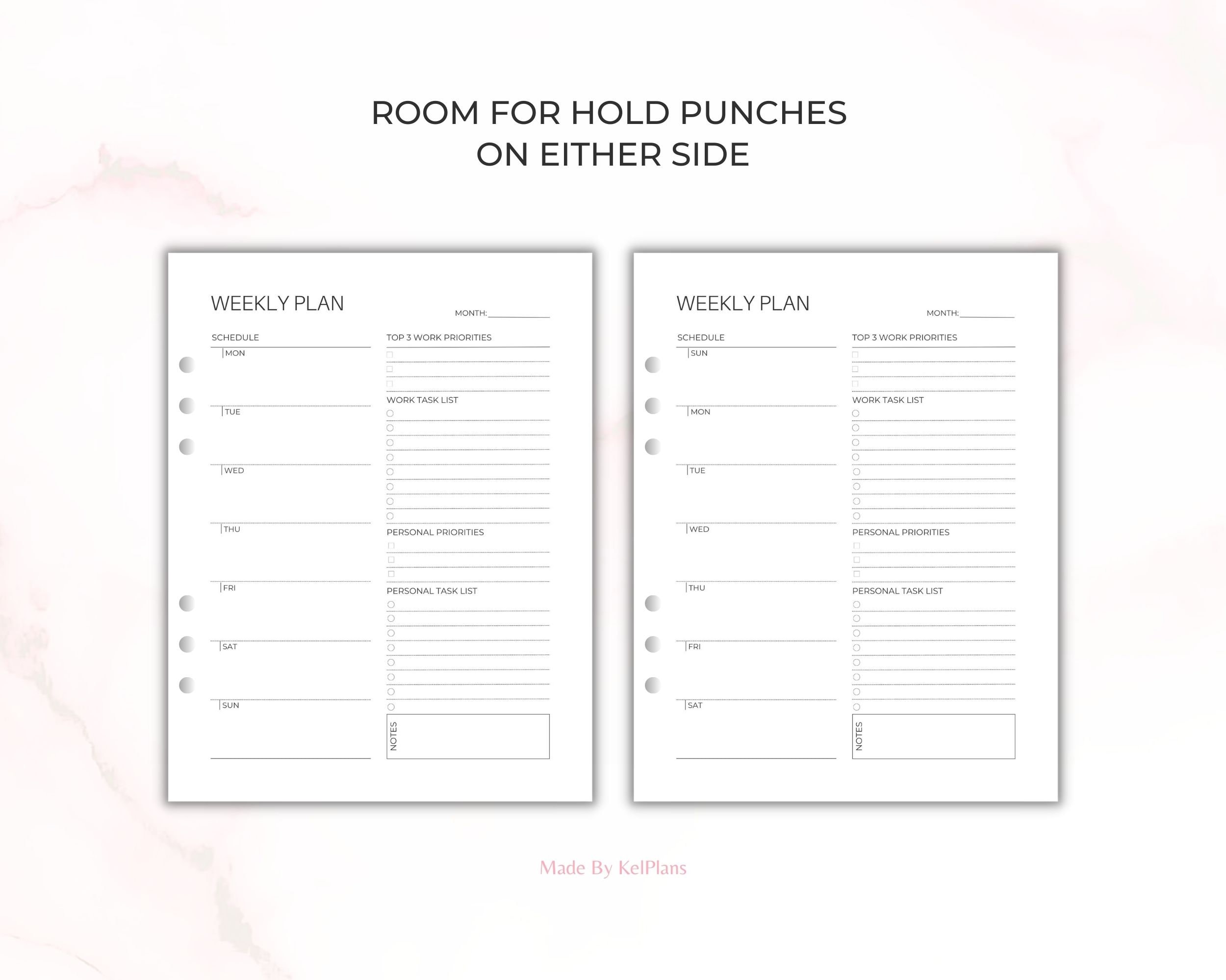 Weekly Planner Printable to Do List Work From Home Weekly - Etsy UK