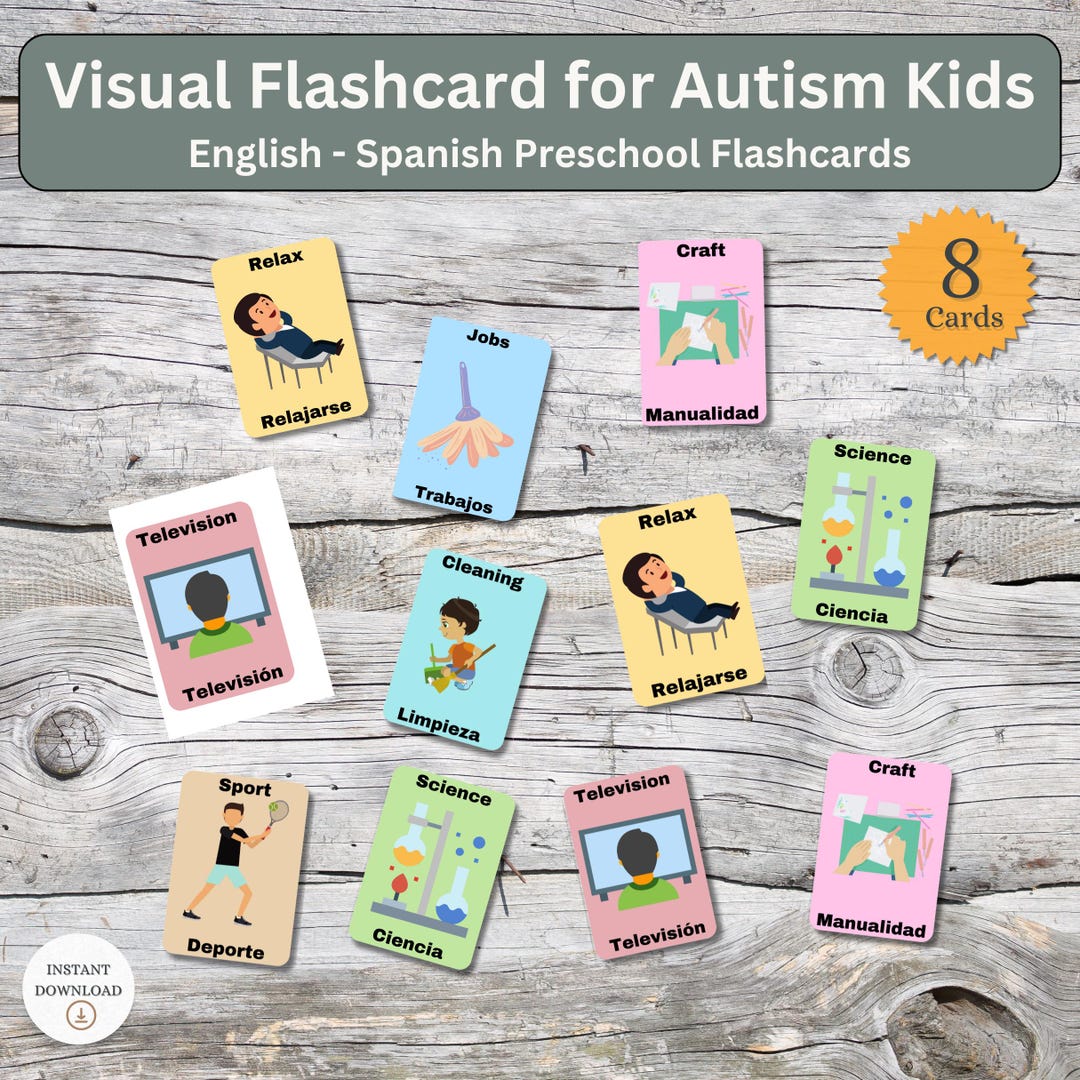 Visual Flash Card Autism for Kids, Flash Cards for Kids, Non Verbal ...