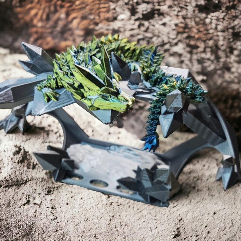 Fantasy Collectibles, Articulating Dragon Display Stand, Crystal Cave ...