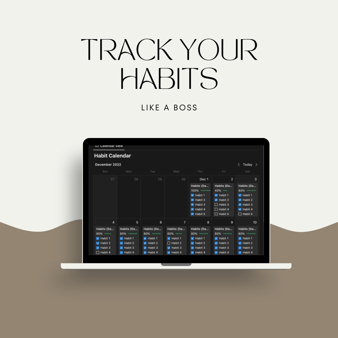 Daily Habit Tracker (track Your Habits With Notion) - Etsy