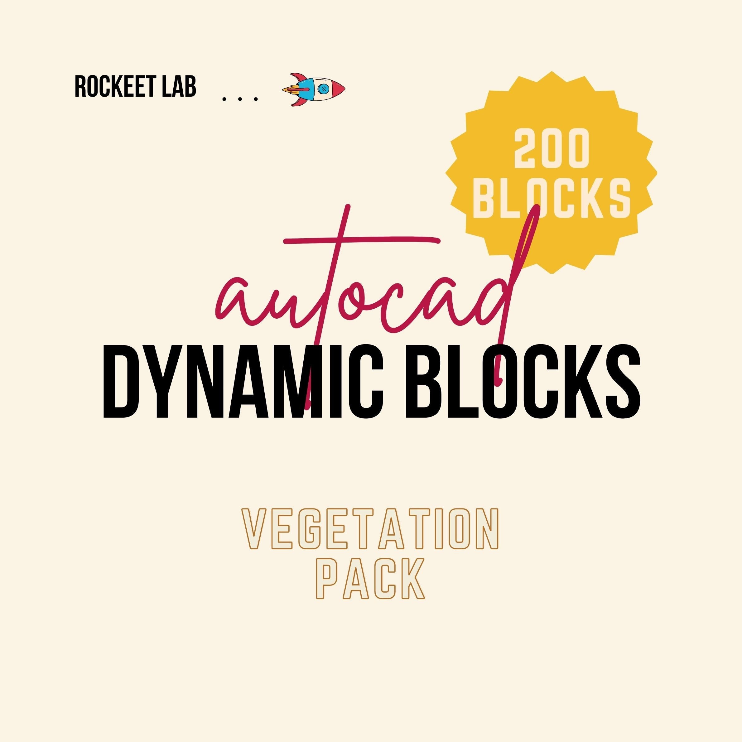 Vegetation Dynamic Blocks Autocad / Trees / Bushes / Plants / Potted ...