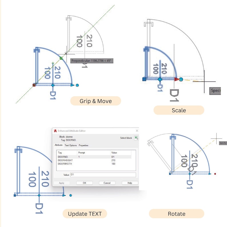 Dynamic Blocks Autocad / Furniture / Interior Design / Drafting - Etsy