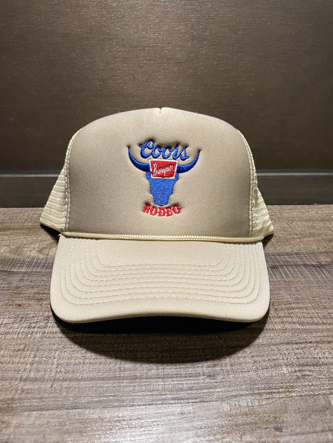 Embroidered Western Rodeo on Beige Trucker Style Rope Hat Snapback - Etsy