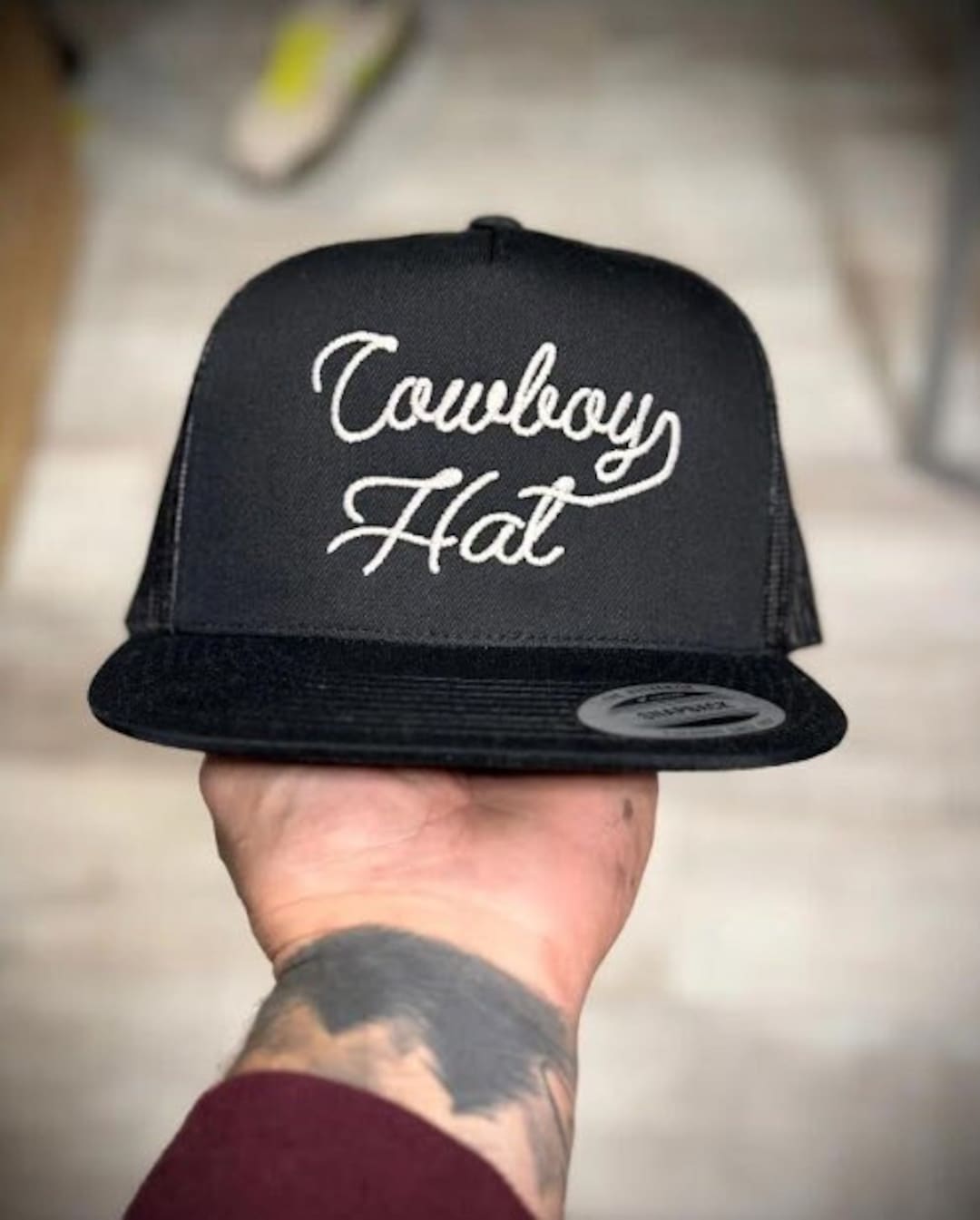 Funny "cowboy Hat" Black Snapback - Etsy