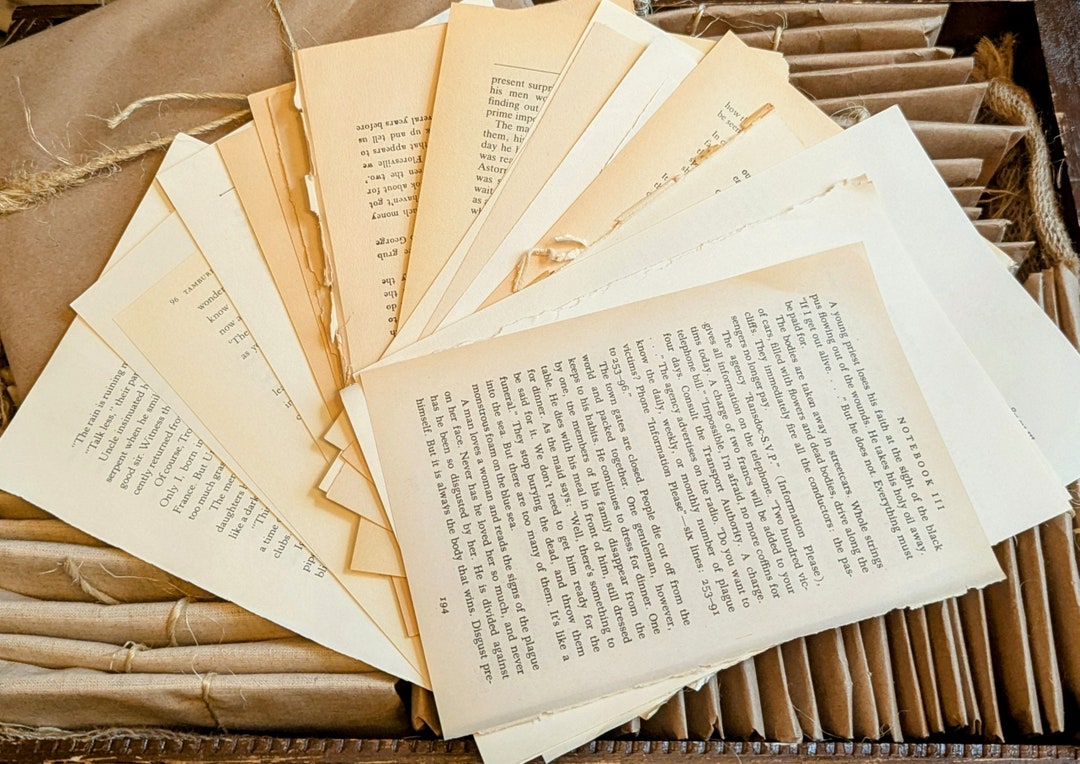Used Book Pages Pack (20+ Unique Books) for Scrapbooking, Journaling ...