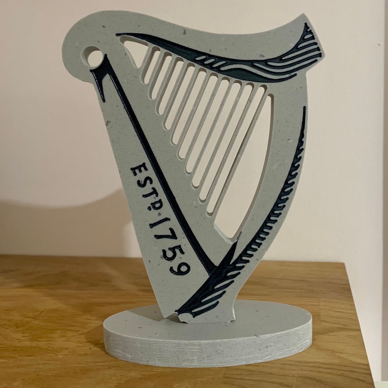 Guinness Harp Corian Carving: Irish Home Bar Decor - Etsy