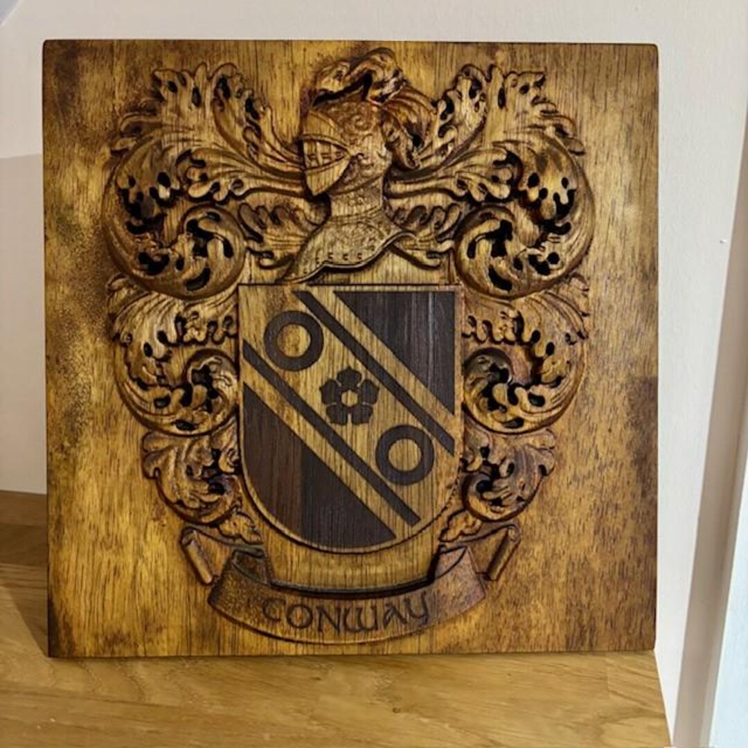Coat of Arms, Sample of Coat of Arms, Family Crest, Wood Carving ...