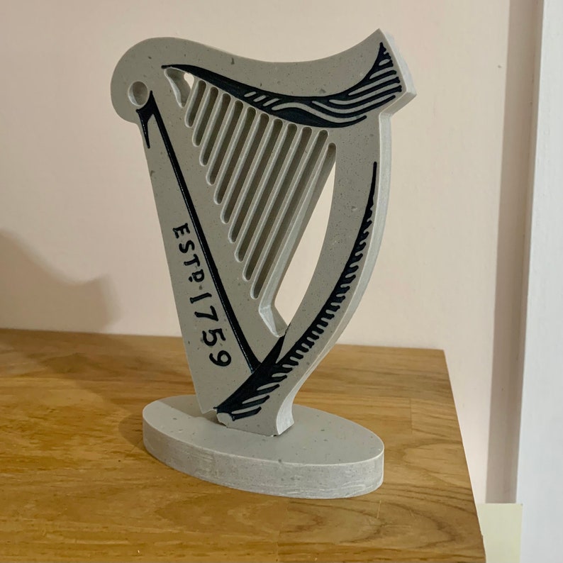 Guinness Harp Corian Carving: Irish Home Bar Decor - Etsy