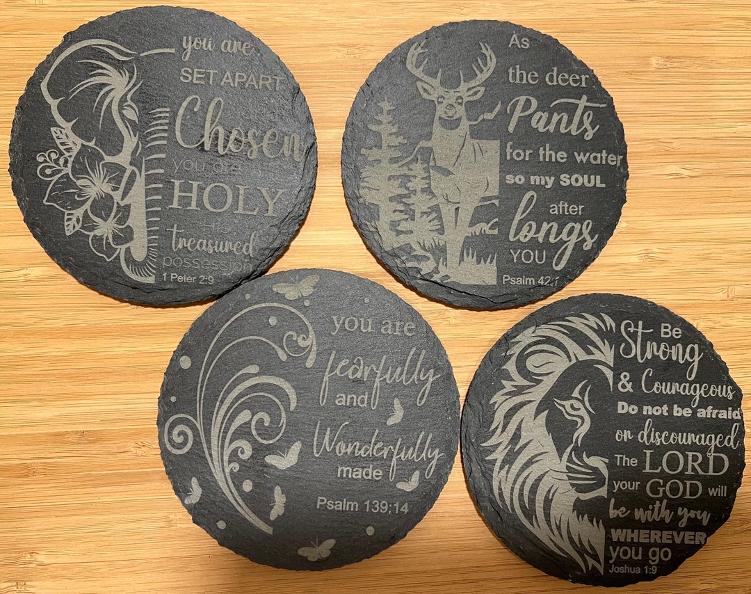 Set of 4 Inspirational Coaster Designs for Engraving No Physical ...