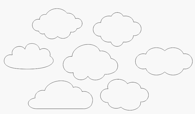 Clouds SVG | Digital File | 7 Variations - Etsy