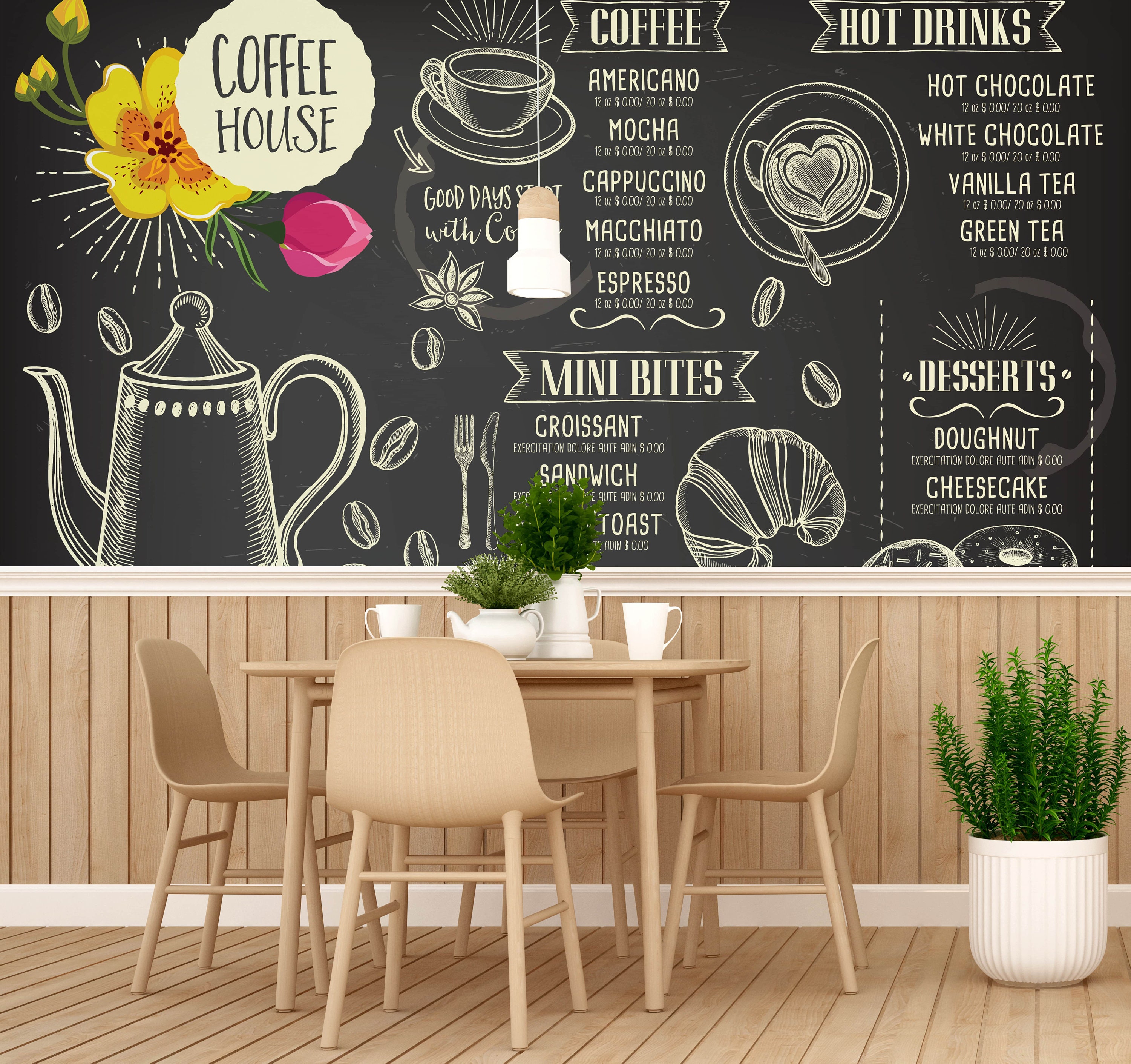 Coffee House Wallpaper Cafe Wallpaper Art Wallpaper Peel - Etsy Australia