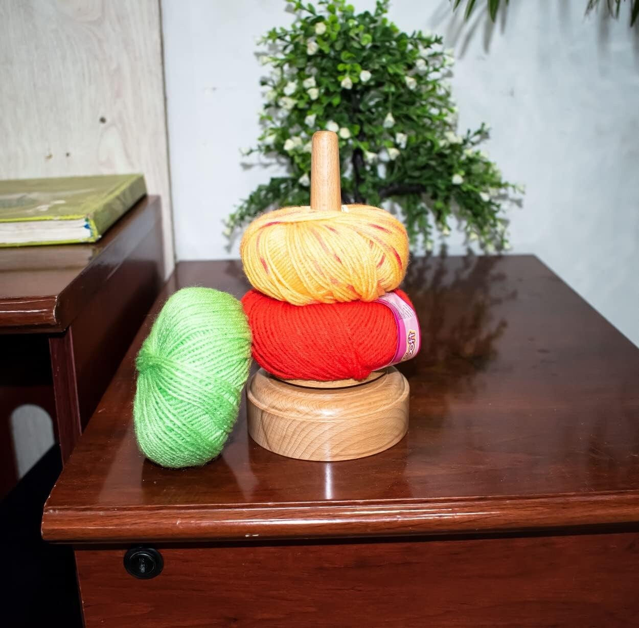 Wood Yarn Holder With Twirling Mechanism Classic Perfect Gift for Mom ...