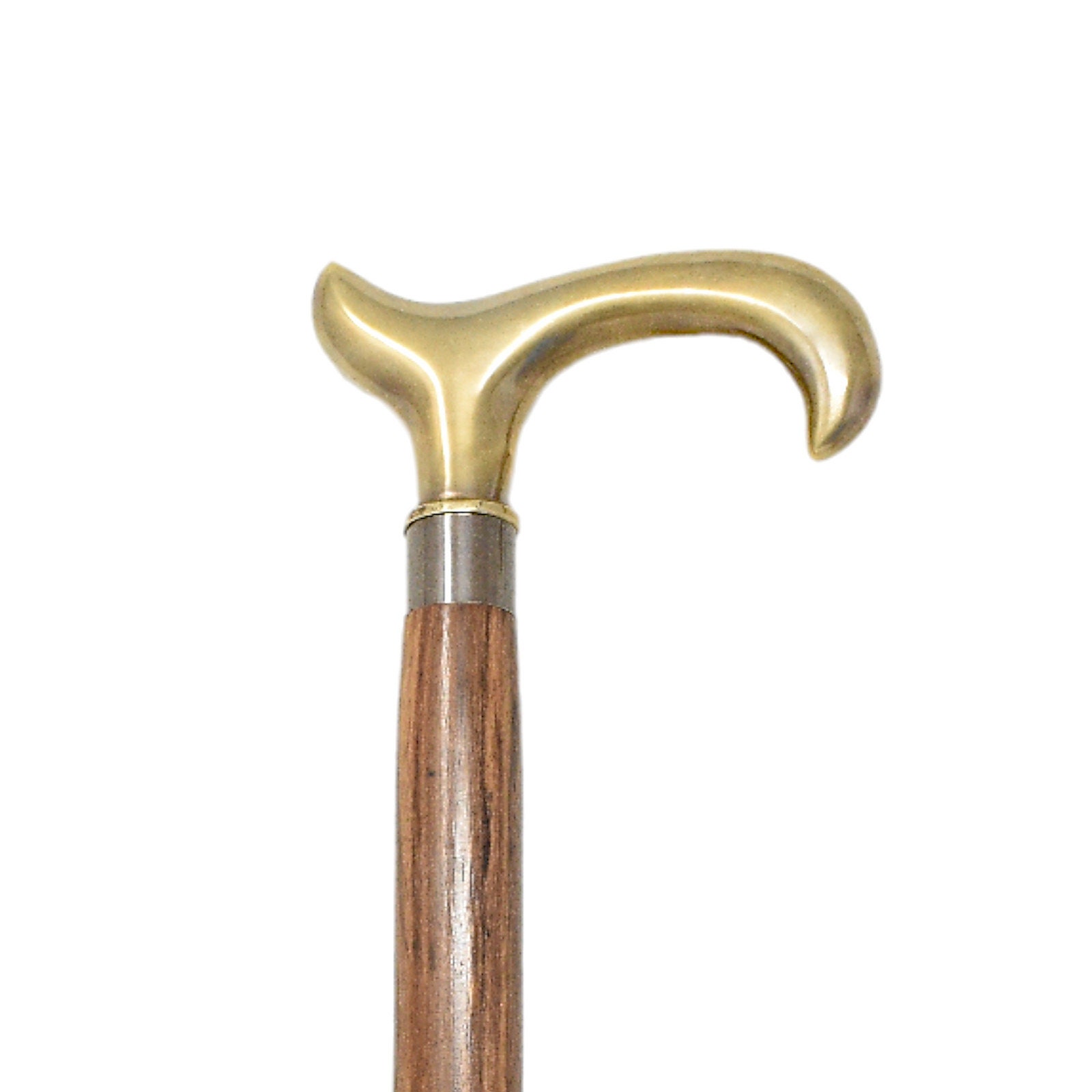 Solid Brass Handle Walking Stick Cane With Rubber Cap on Tip, Perfect ...