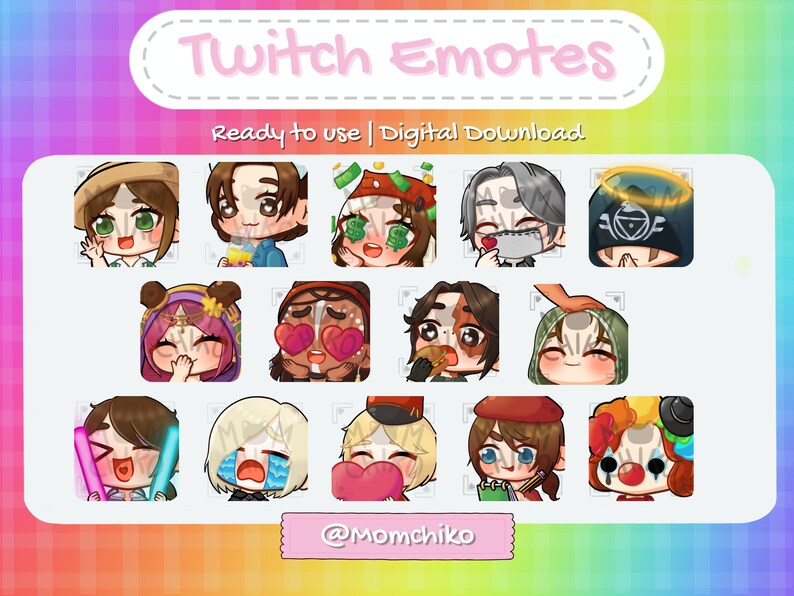 14 Cute Twitch Streaming Emotes Identity V Survivor Inspired Emotes ...