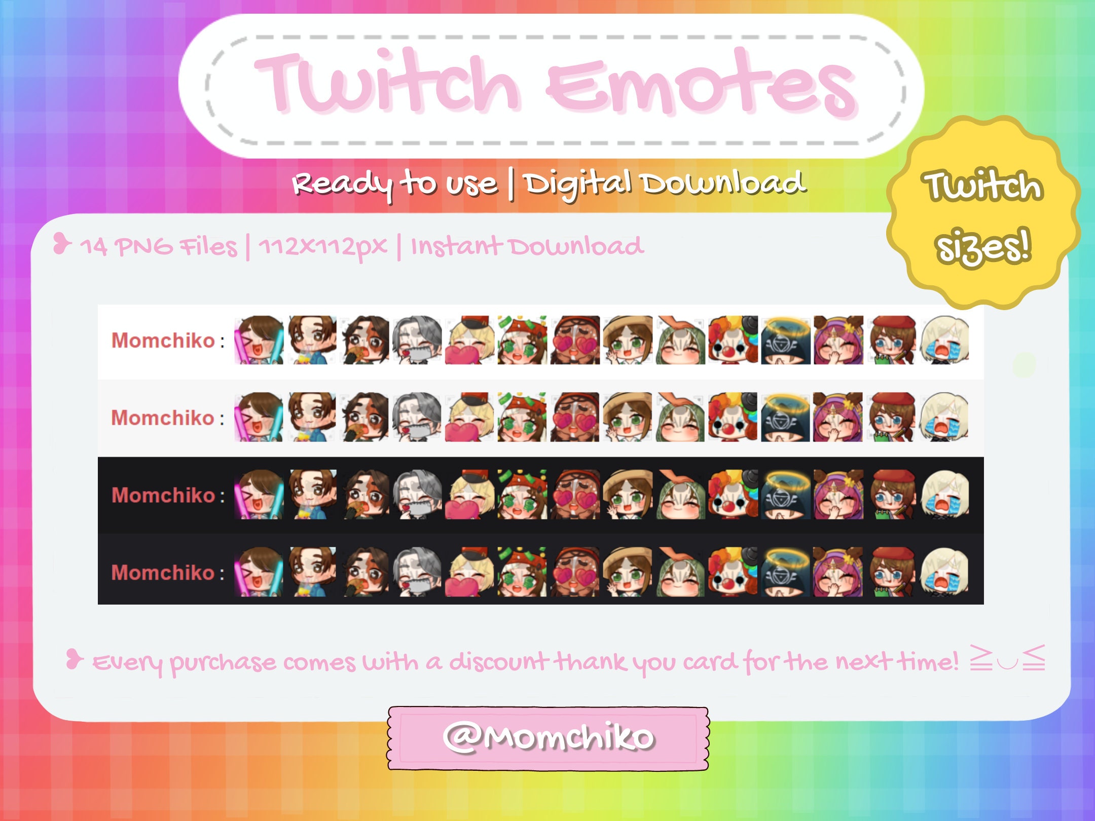 14 Cute Twitch Streaming Emotes Identity V Survivor Inspired Emotes ...