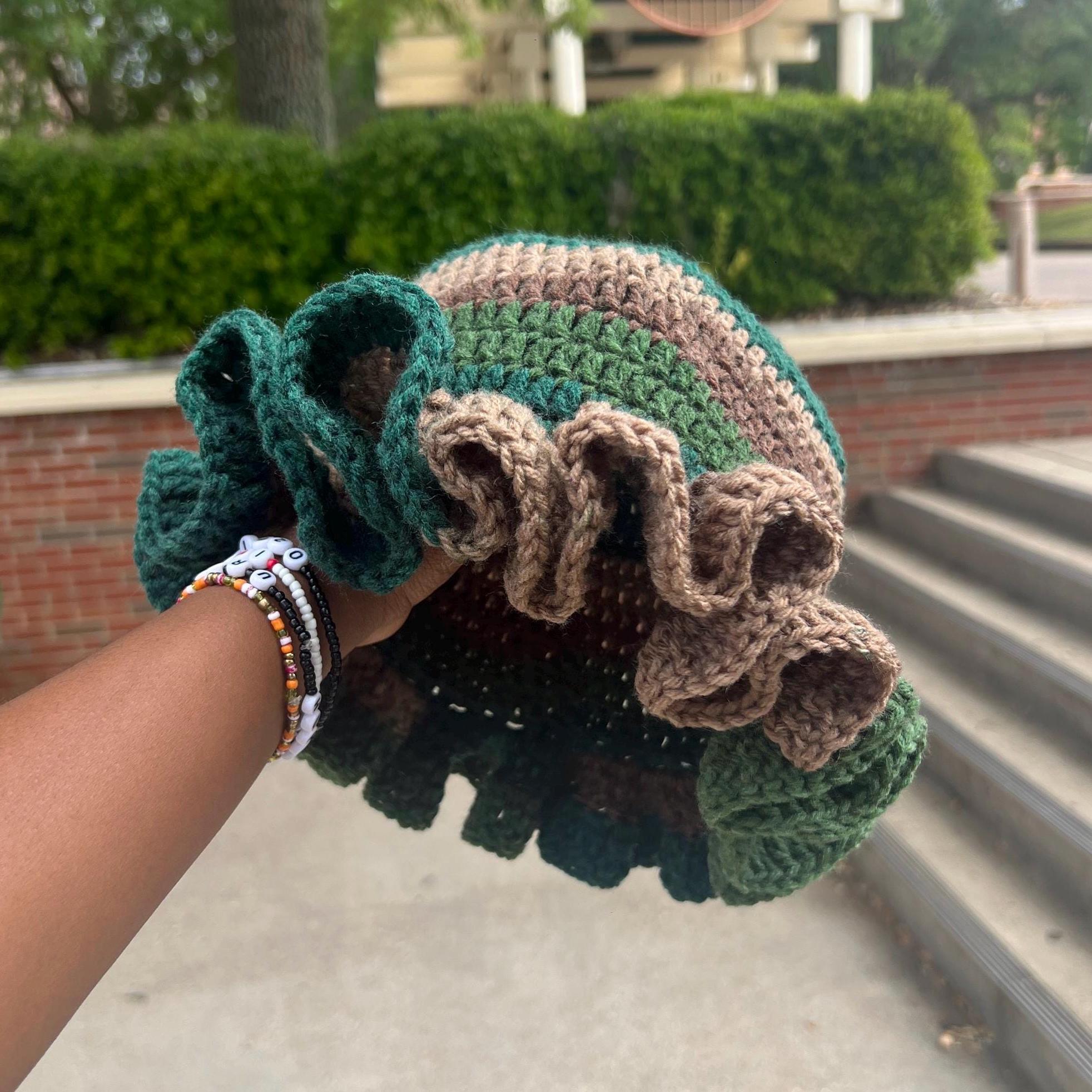 Crochet Ruffle Hat With Regular Yarn (custom) - Etsy