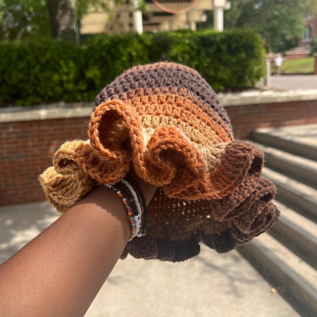 Crochet Ruffle Hat With Regular Yarn (custom) - Etsy