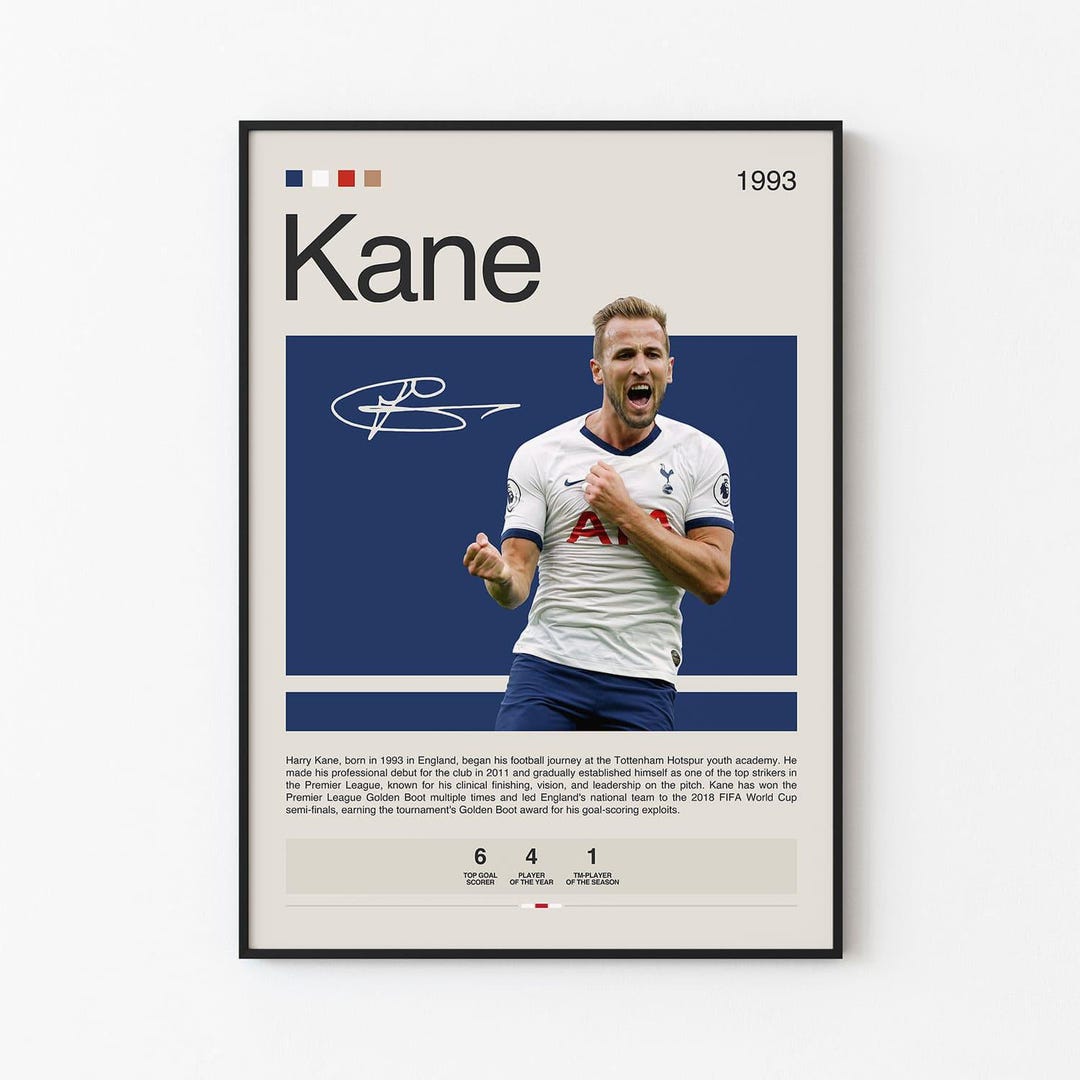 Harry Kane Poster, Tottenham Hotspur Poster, Soccer Jersey, Sports ...