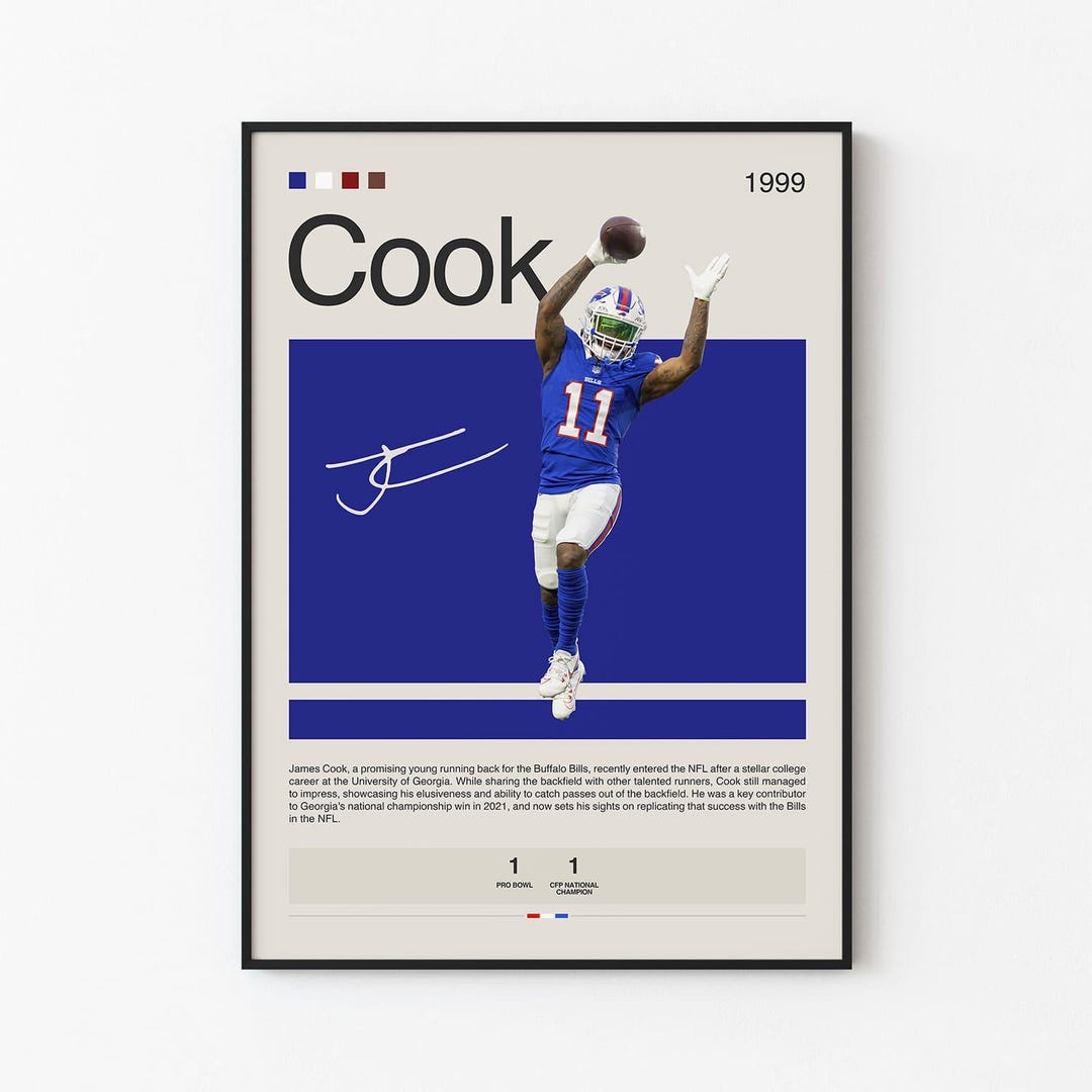 James Cook Poster , NFL Sports Poster Gifts ,buffalo Bills Poster ...