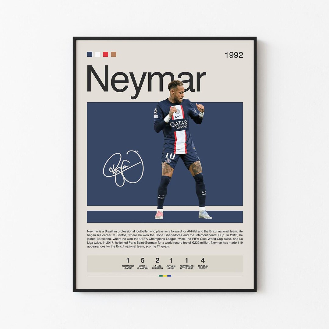 Neymar Poster, PSG Poster, Soccer Poster,sports Poster,football Player ...