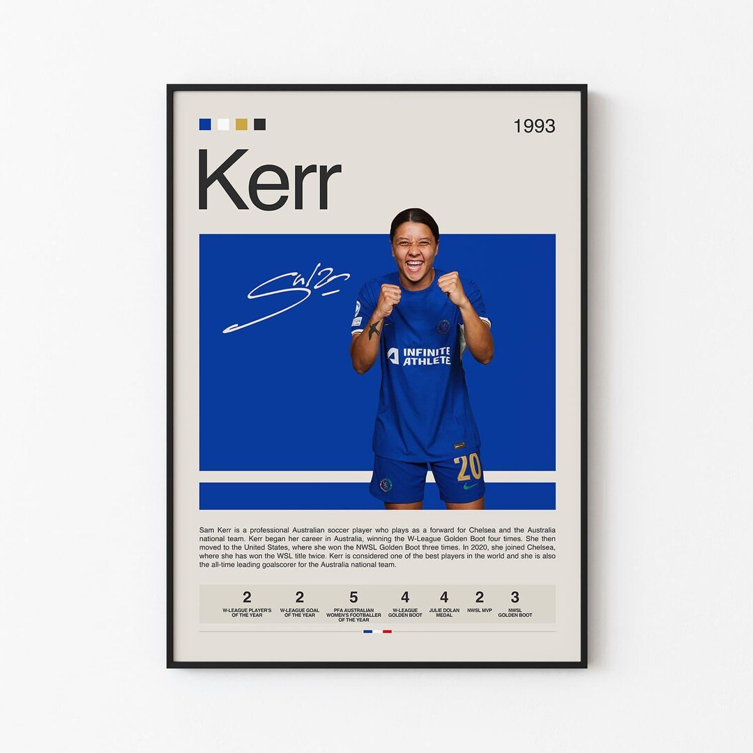 Sam Kerr Poster, Matildas Poster, Soccer Jersey, Sports Poster ...
