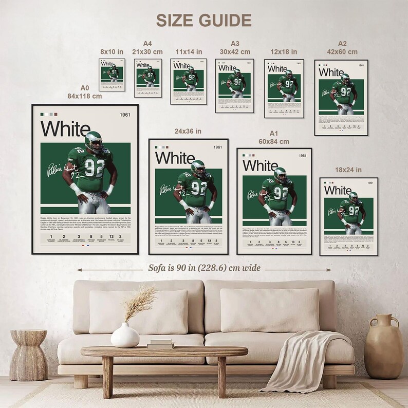 Reggie White Poster Mid Century Modern, Preppy Prints Vintage Poster ...