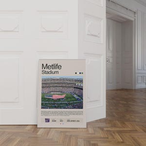 Metlife Stadium Poster Mid Century Modern, Preppy Prints Vintage Poster ...