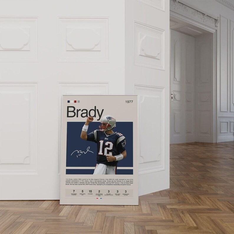 Tom Brady Poster, New England Patriots Print, NFL Poster, Sports Poster ...