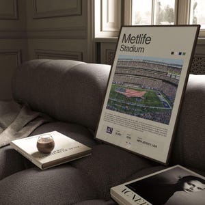 Metlife Stadium Poster Mid Century Modern, Preppy Prints Vintage Poster ...