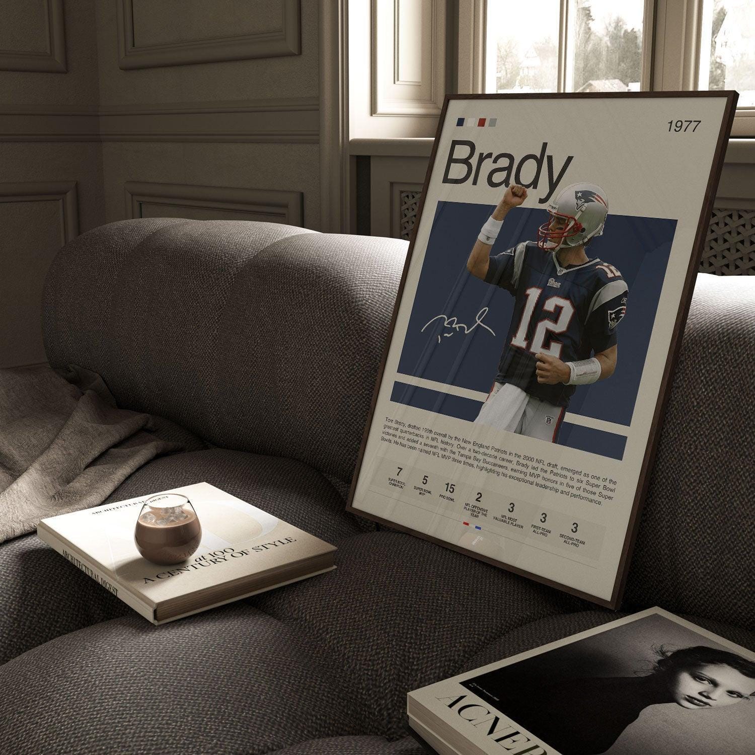 Tom Brady Poster, New England Patriots Print, NFL Poster, Sports Poster ...