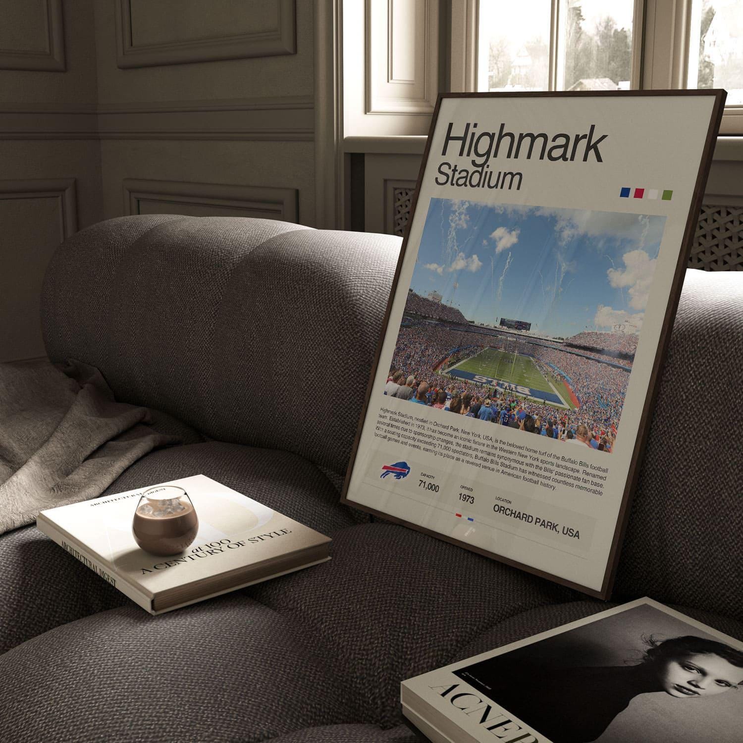 Highmark Stadium Poster Mid Century Modern, Preppy Prints Vintage ...