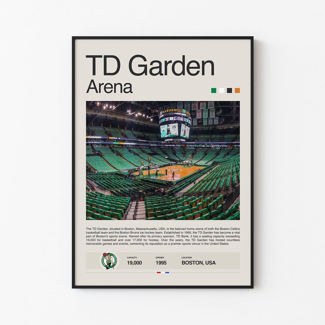 TD Garden Poster Mid Century Modern, Preppy Prints Vintage Poster ...