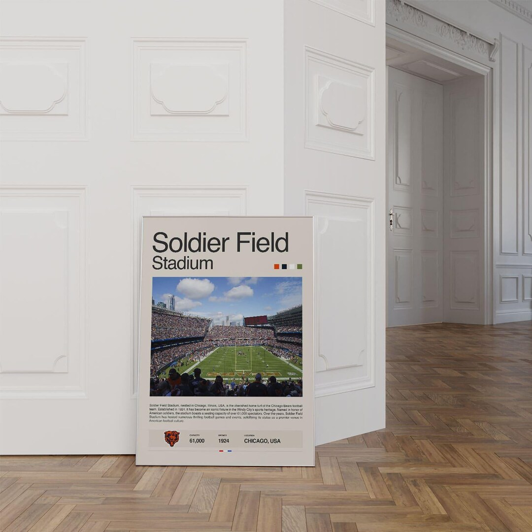 Soldier Field Poster Mid Century Modern, Preppy Prints Vintage Poster ...