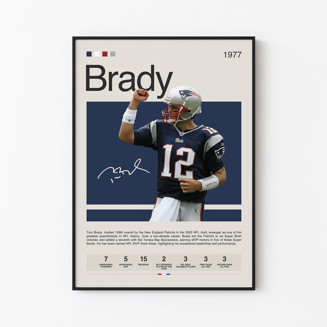 Tom Brady Poster, New England Patriots Print, NFL Poster, Sports Poster ...