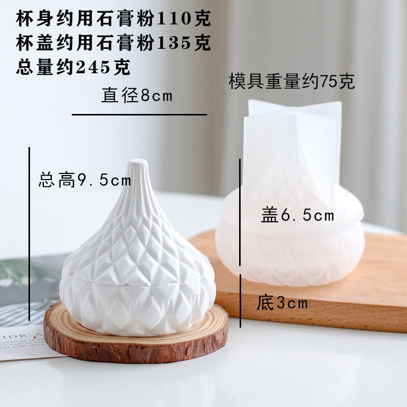 DIY Handmade Gypsum Form Aroma Cup Silicone Molds Mongolia Cup Gypsum ...
