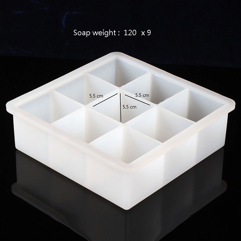 Silicone Cube Soap Mold 9-holes Multi-cavity Handmade Loaf Bar Making ...