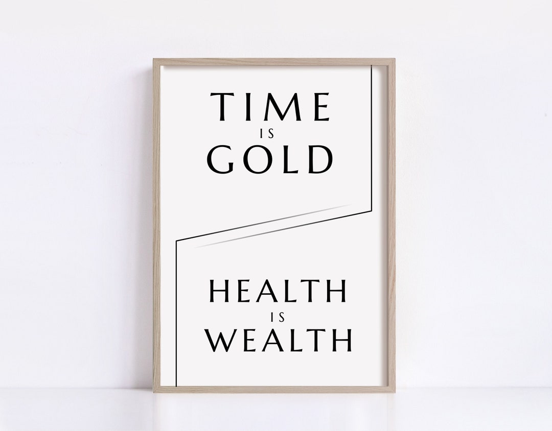 Minimalist Wall Art, Motivational Wall Art, Time is Gold Qoute ...