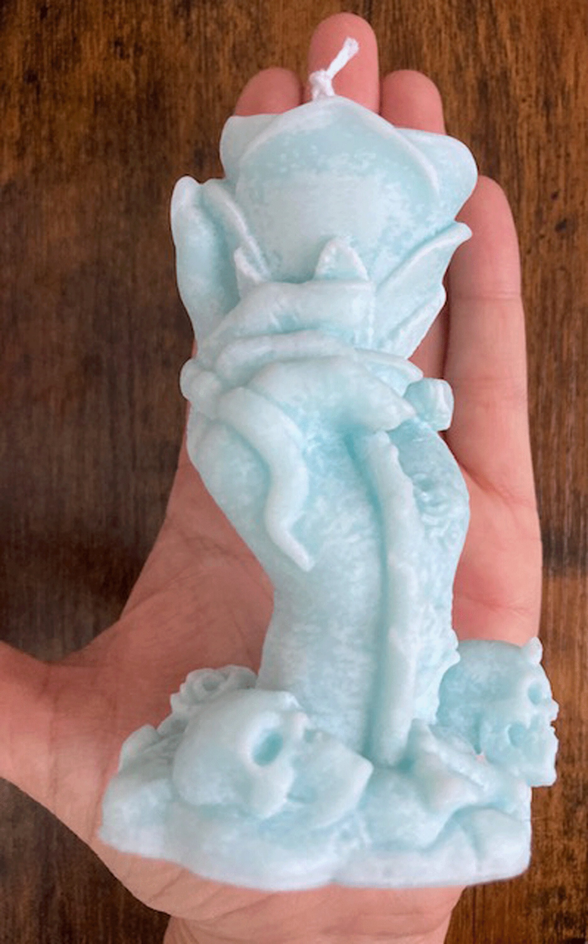 Hand Holding Rose With Skulls and Cross Bones Candle, Adams Family Hand ...