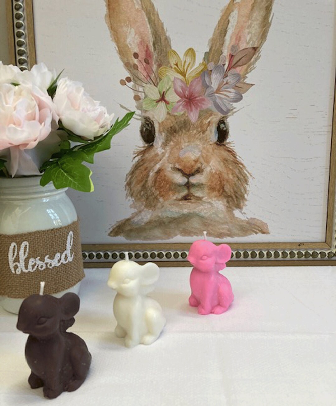Easter Bunny Candles, Little Rabbit, White Rabbit, White Bunny, Pink ...