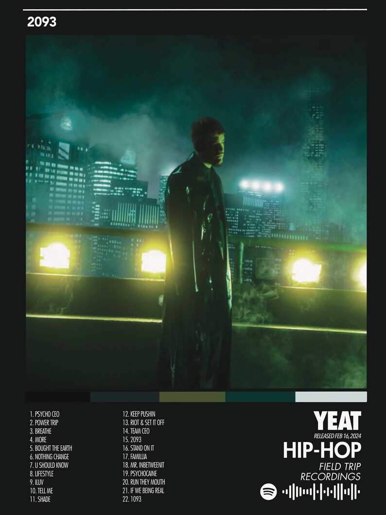 Yeat | 2093 | Wall-art, Wall Print | Album Art | Custom Music Artist Print | DOWNLOAD | WHITE ...