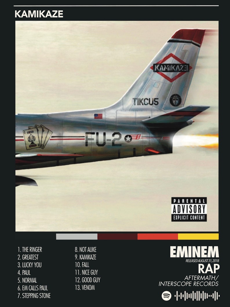 Eminem | Kamikaze | Wall-art, Wall Print | Album Art | Custom Music ...