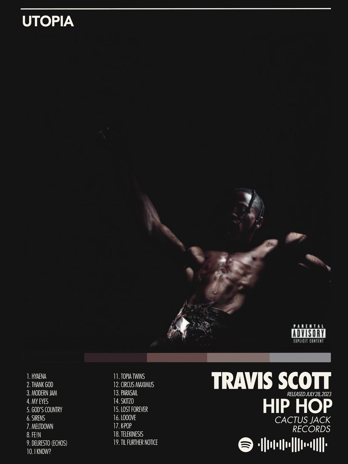 Travis Scott | UTOPIA | Wall-art, Wall Print | Album Art | Custom Music ...